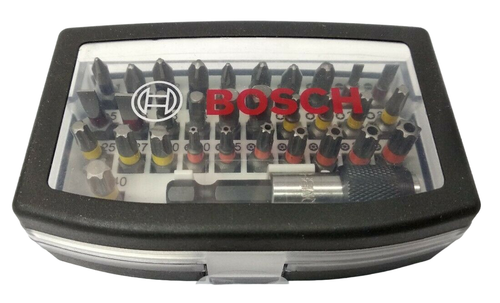 Bosch 32-tlg Schrauberbit-Set Sortiment mit Farbcodierung in Box Bitset ...