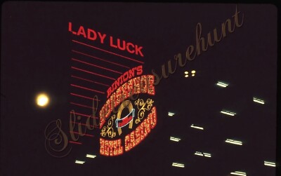 Las Vegas Lady Luck Binions Casino Night Lights 35mm Slide 1990s | eBay