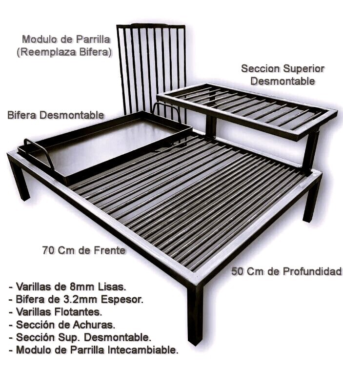 Iron Grill | Two-Level Iron Grill + Griddle +Fire Pit | Made with ...