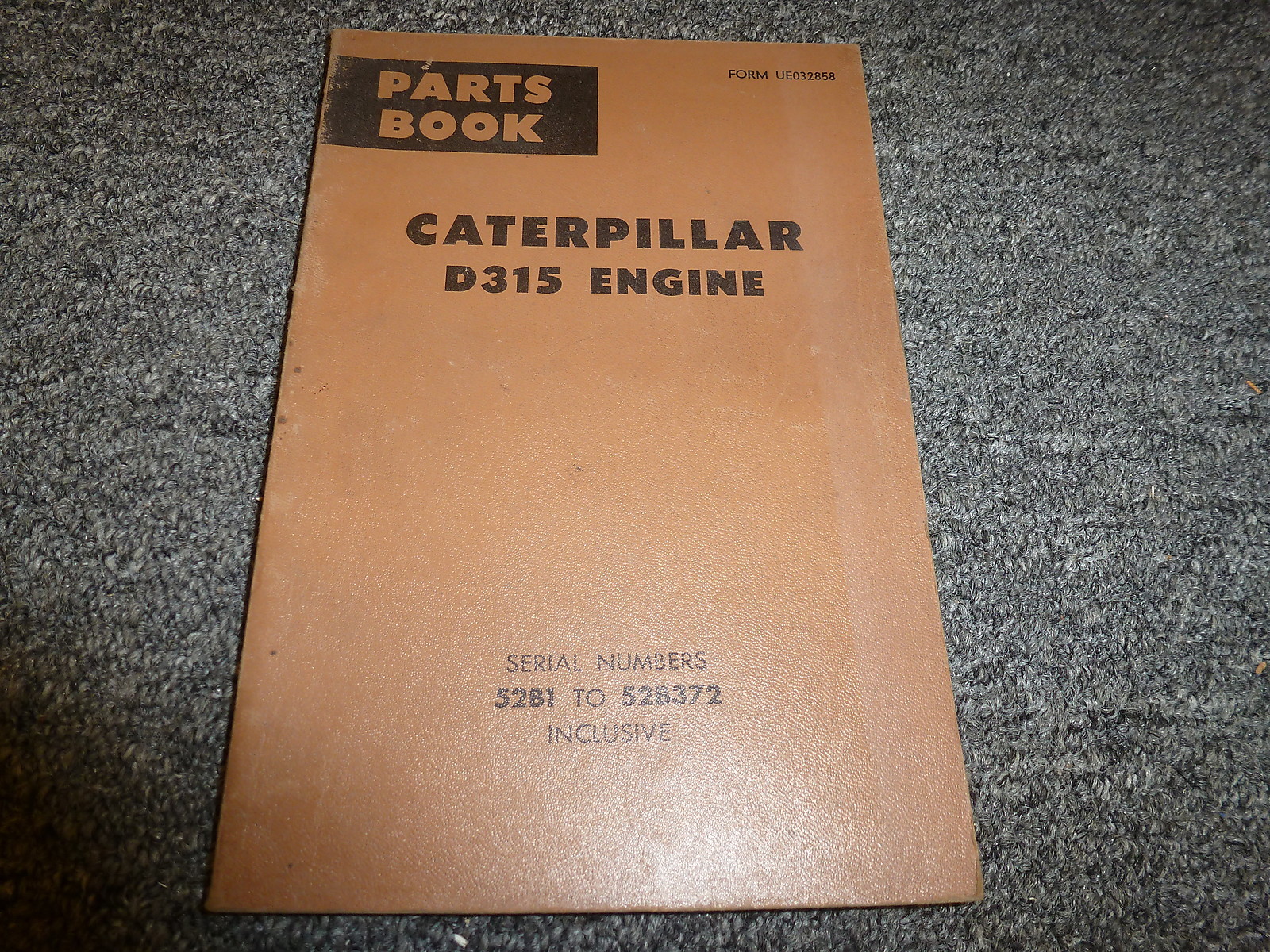 Caterpillar Cat Model D315 Engine Parts Catalog Manual Book S/N 52B1 ...