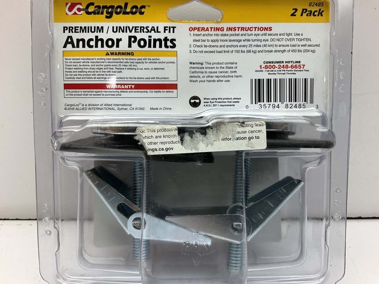 Cargoloc 82485 Universal Truck Bed Chrome Plated Anchor Tie Down Loop ...