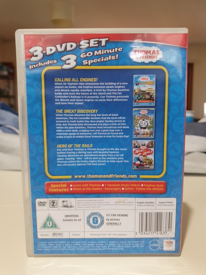 Thomas & Friends - Movie Pack (DVD, 2011, 3-Disc) Region 2 | eBay