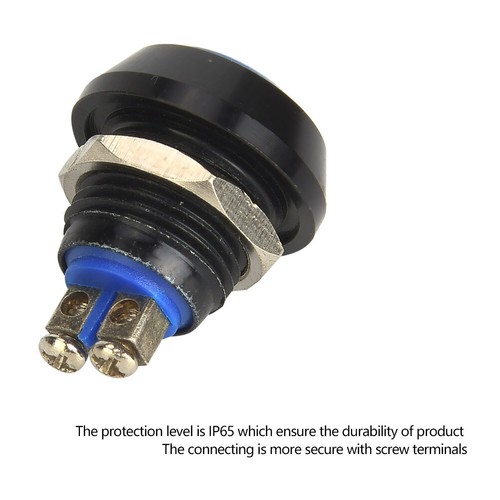 5Pcs Push Button Reset Switch Metal IP65 12mm 3A/250VAC With 5Pcs Nuts ...