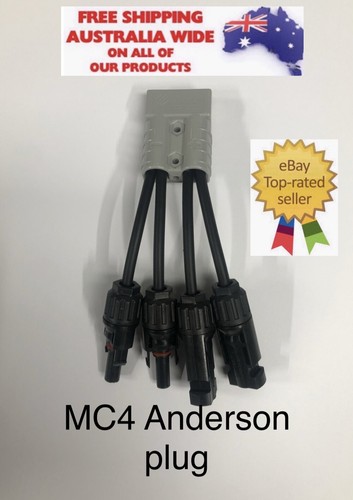 SOLAR CONNECTORS 4 PV PLUGS TO ANDERSON STYLE PLUG 6MM DC SOLAR CABLE ...