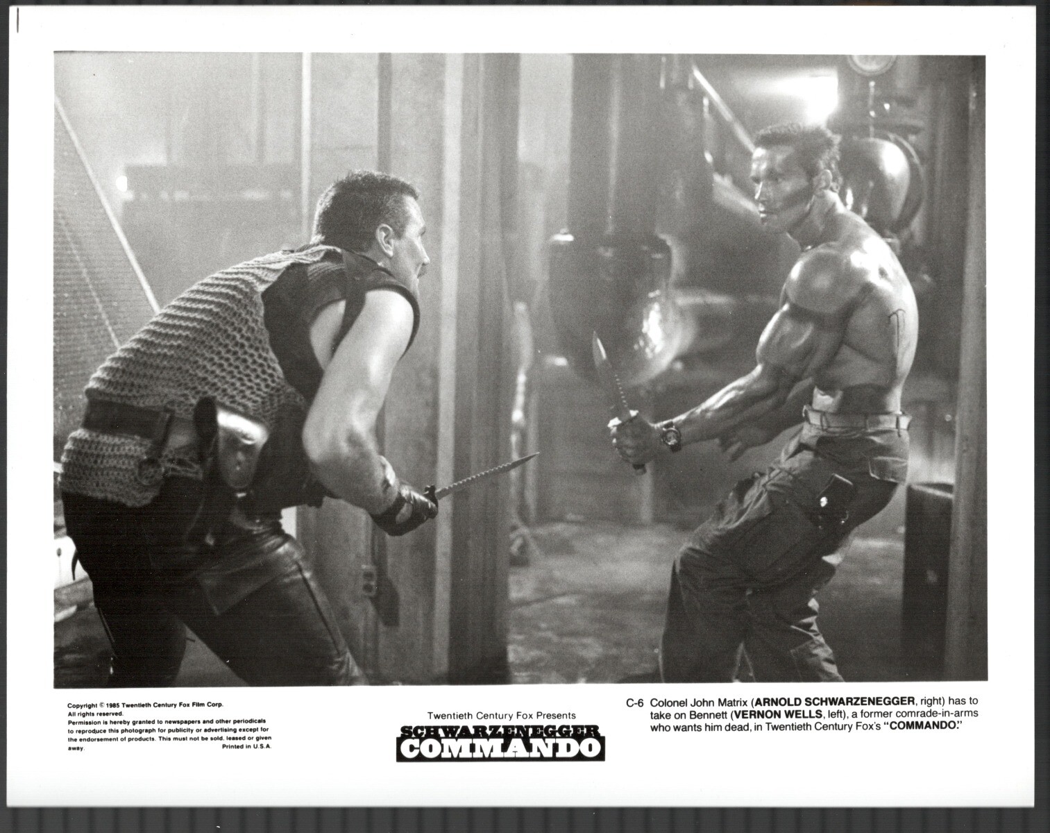 Commando 8x10 Movie Still Arnold Schwarzenegger Vernon Wells | eBay