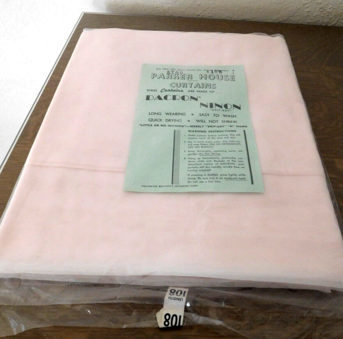 Mid Century Parker House Sheer Curtains Dacron Dupont NOS 40" x 108 ...