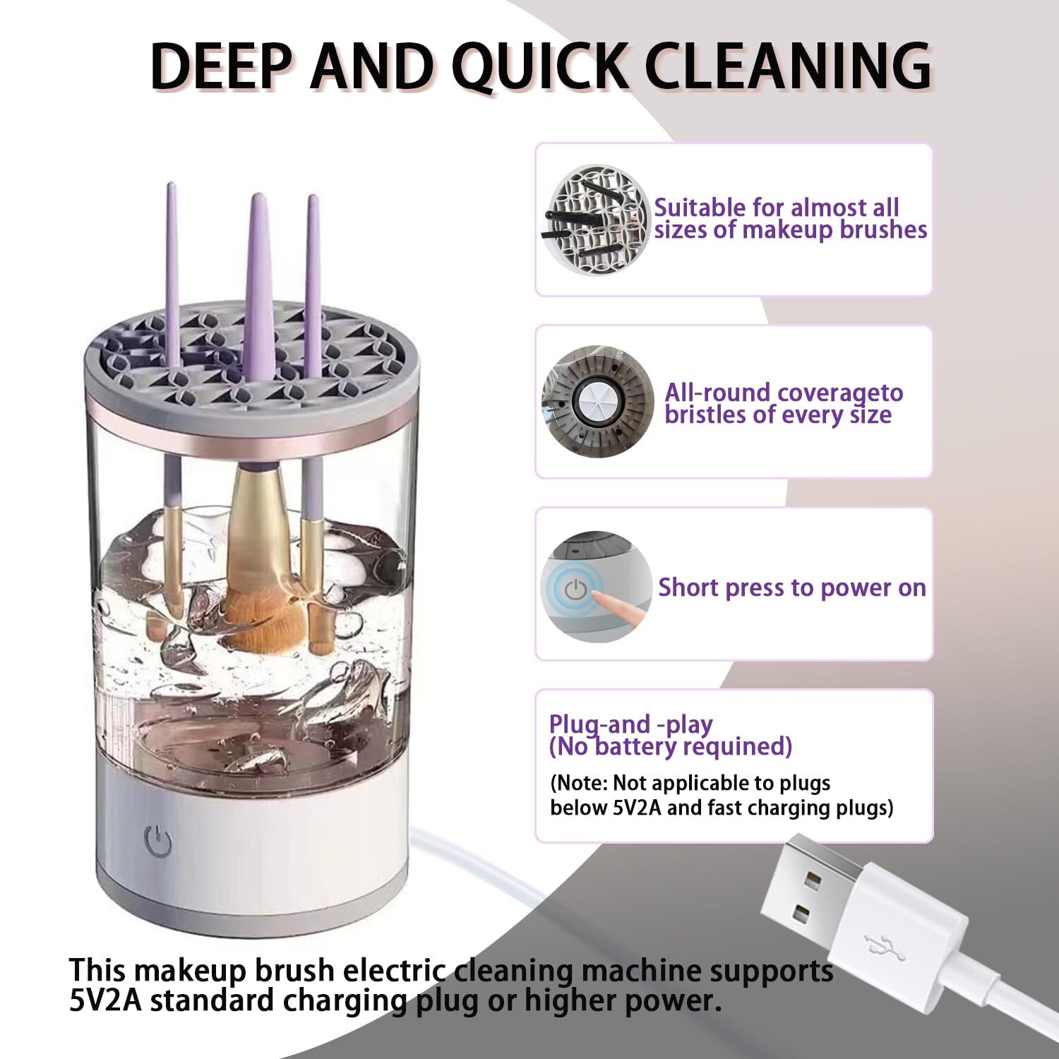 Makeup Brush Cleaner Machine Automatic Brush Cleaner Spinner Machine ...