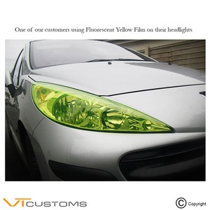 Fluorescent Yellow Headlight Tint Film Vinyl Fog Lamp Light @ 30cm x ...