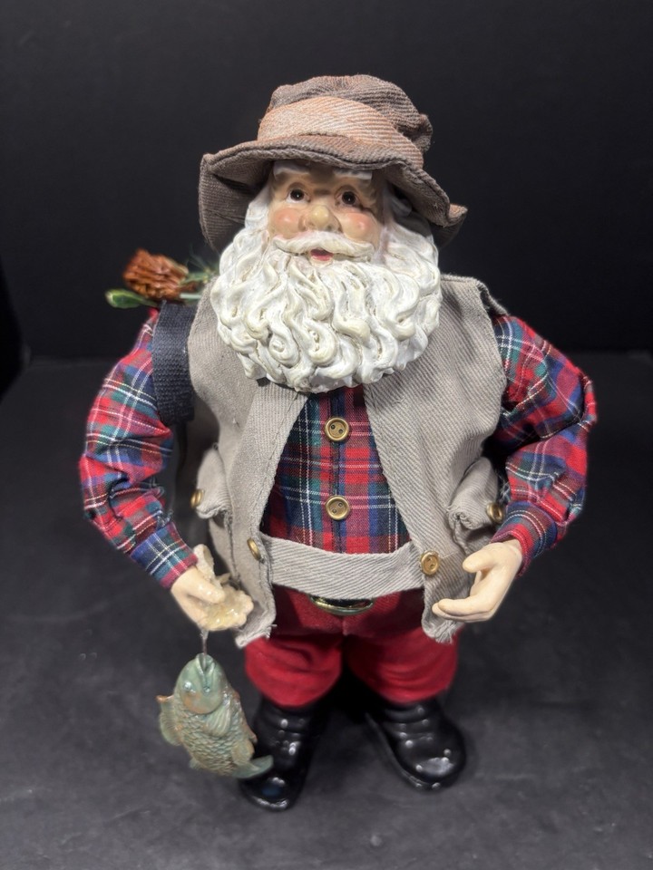 Fishing Santa Claus Excellent Condition Freestanding Medium Size ...