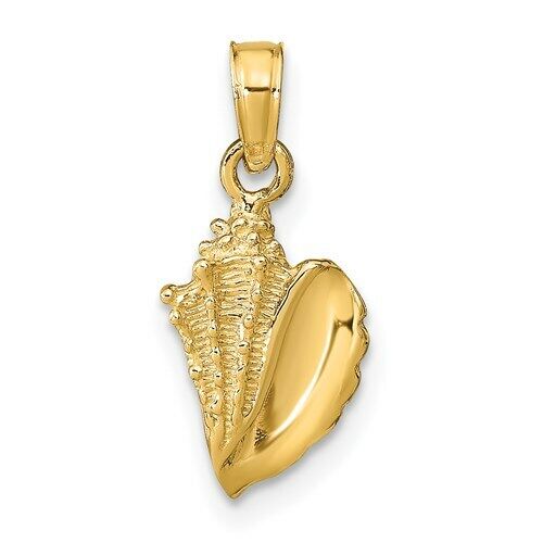 14K Yellow Gold Conch Shell Charm Pendant 0.75 Inch | eBay