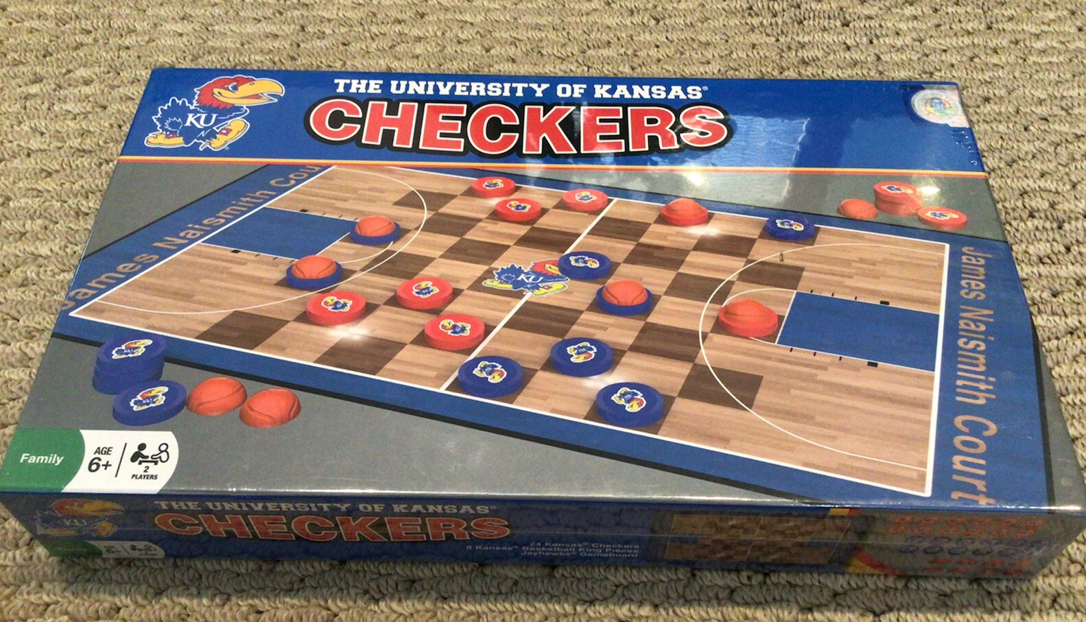 KU - University of Kansas Jayhawks- Basketball Court - Checkers Game ...