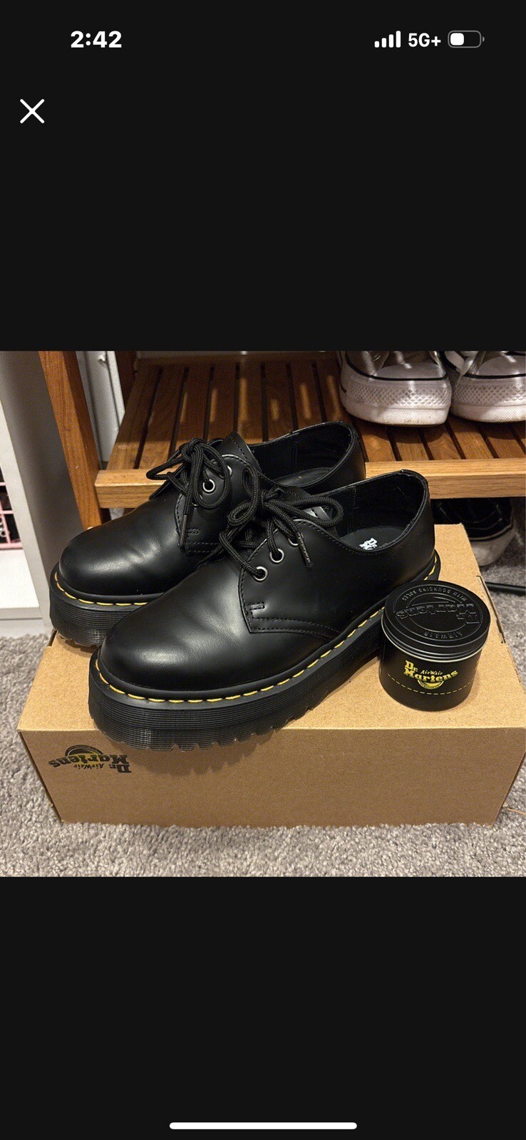 Dr. Doc Martens 1461 Quad Smooth Leather Platform Shoes Black | eBay