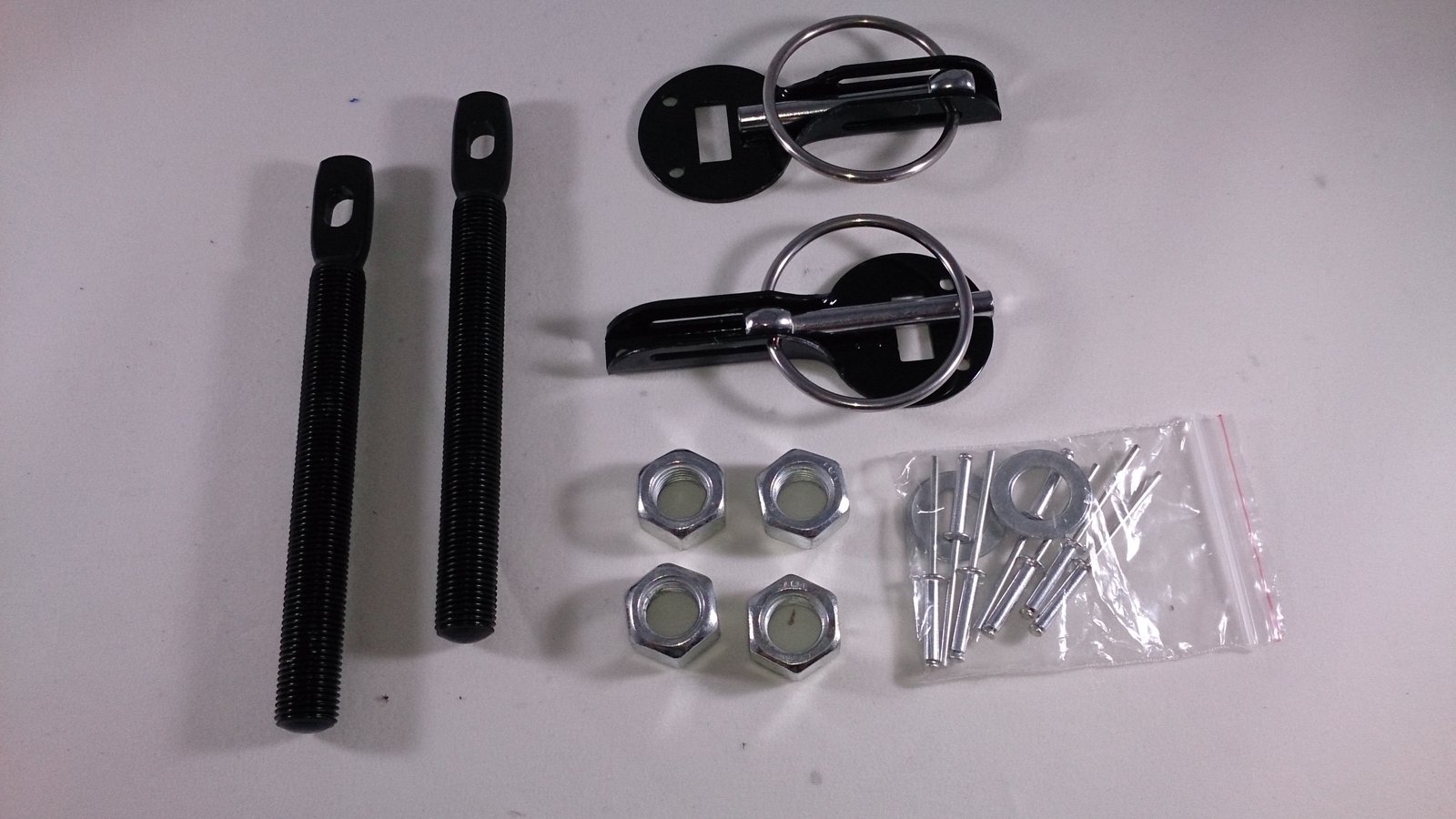 Hood Pin/Lock Black Aluminum Mount Bonnet Flip Over Locking Kit | eBay