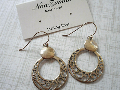 Noa Zuman Israel Sterling Silver Cut Out Disk Dangle Earrings 30H2 | eBay