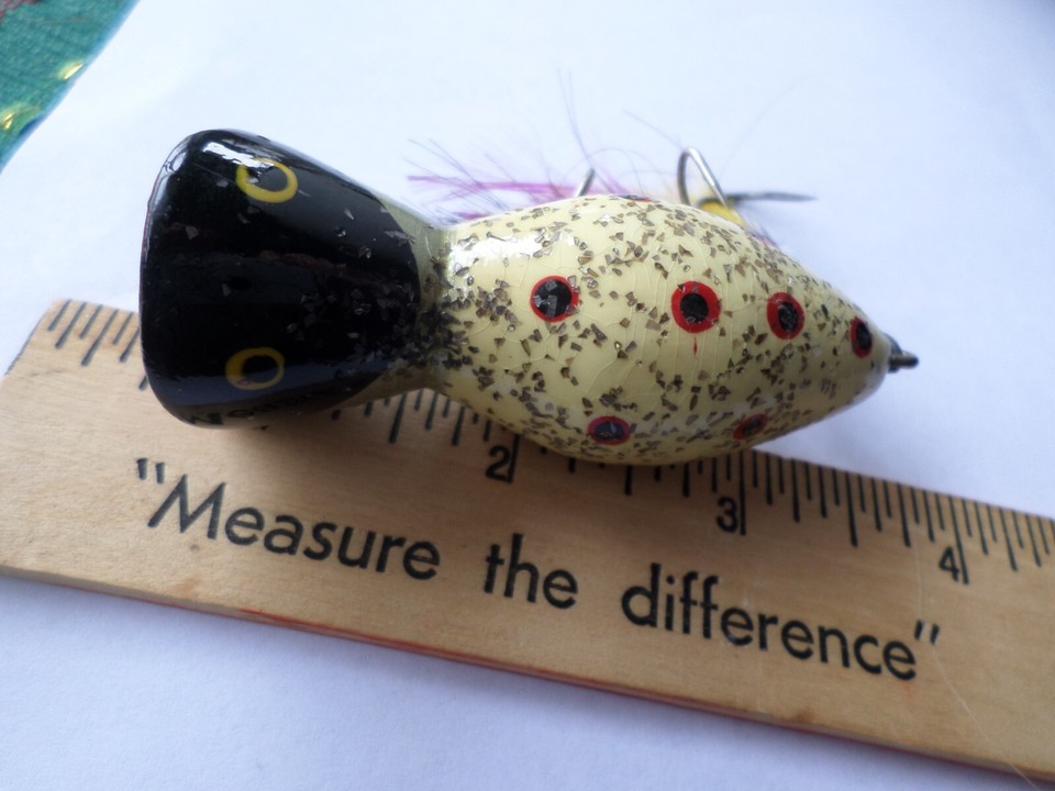 Vintage Unknown Folk art Bud Stewart ? Mouse Wooden Lure Hula popper ...