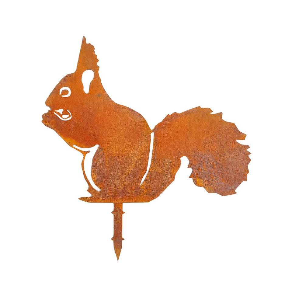 Garden Patio Decor Corten Steel Metal Squirrel Shaped Ornament Outdoor ...