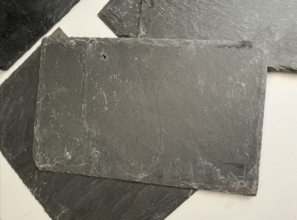 New 6 pieces Natural Slate Tile Roofing Dark Gray Pre Drilled Size 10 ...