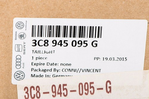 2009-2010 VW Volkswagen CC Left Outer Tail Light Lamp Light OEM NEW ...