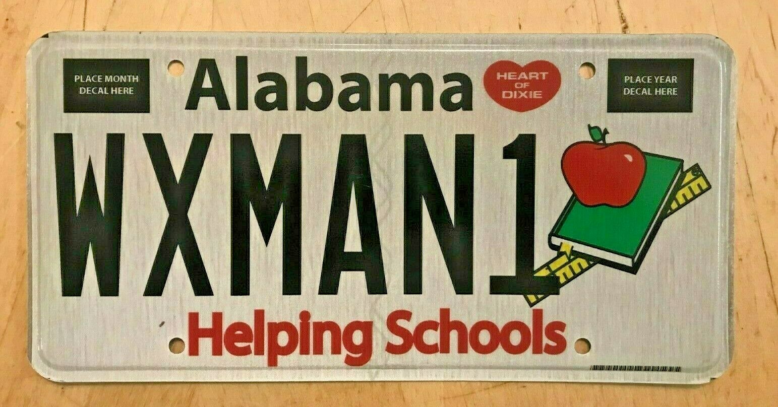ALABAMA HELPING SCHOOLS GRAPHIC VANITY AUTO LICENSE PLATE " WXMAN 1 ...