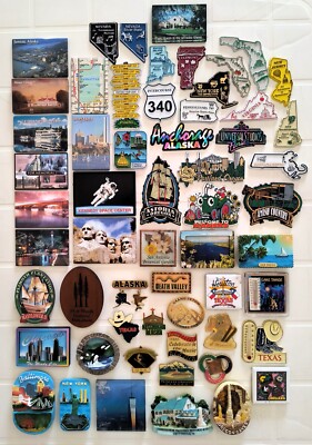 UNITED STATES CITIES & PLACES SOUVENIR FRIDGE MAGNET LOT | eBay