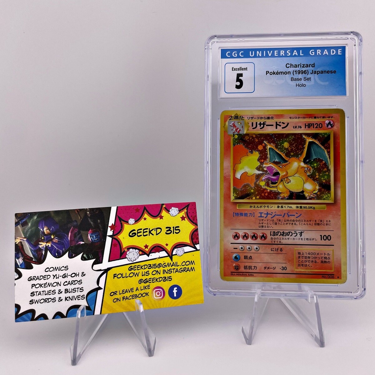 Japanese Charizard No006 Rare Holo Base Set Original 1996