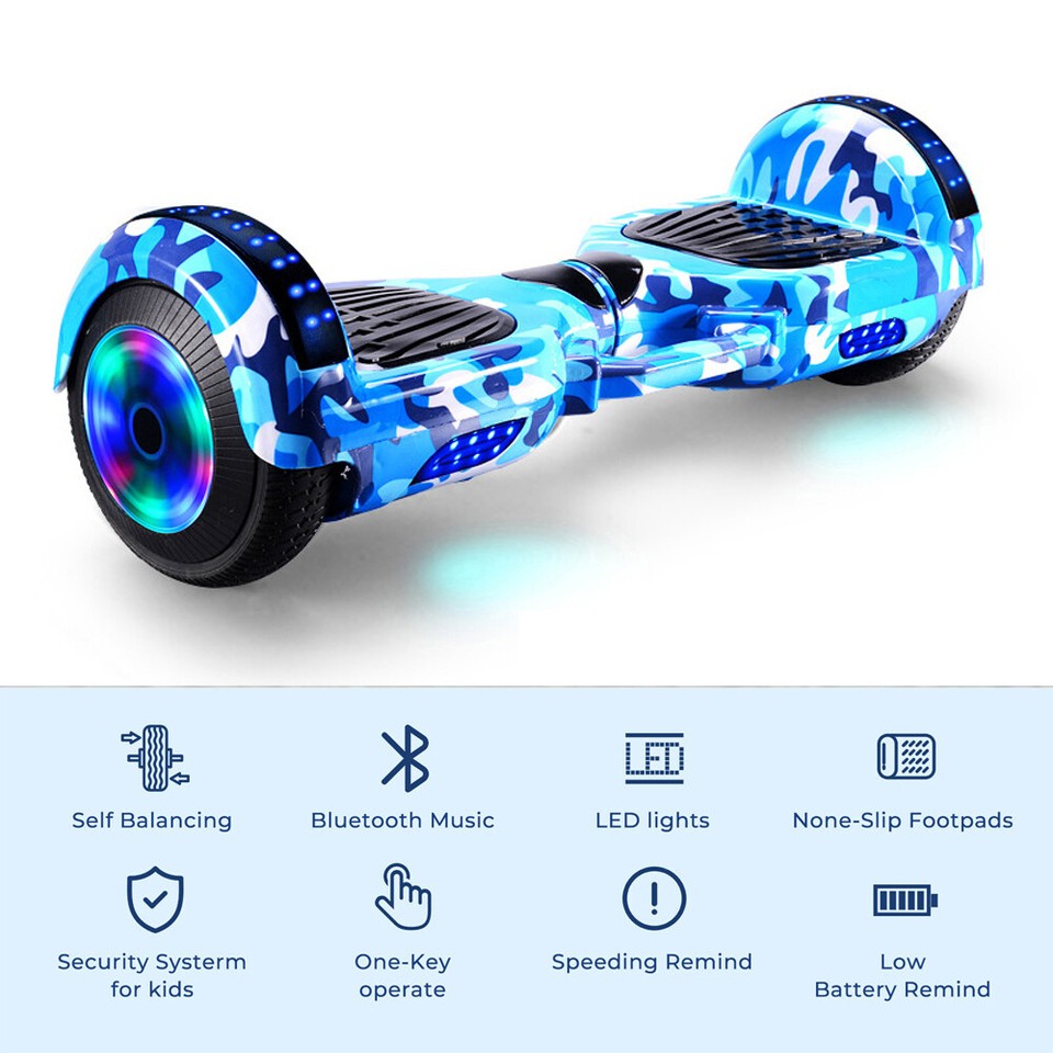 Electric Scooters Bluetooth Hoverboard LED Segway UK Hover Scooter ...