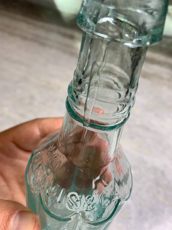 RARE Antique Aqua Open Pontil Applied Top W.K. Lewis & Co Sauce Bottle ...