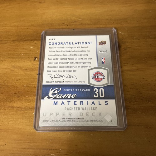 Rasheed Wallace Pistons Dual Patch Card /550 | eBay