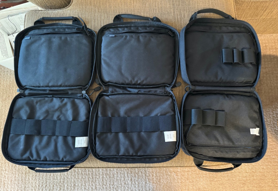 Lot of 3 Balck 5.11 Tactical Soft Pistol Cases 11" x 9" Two Double ...