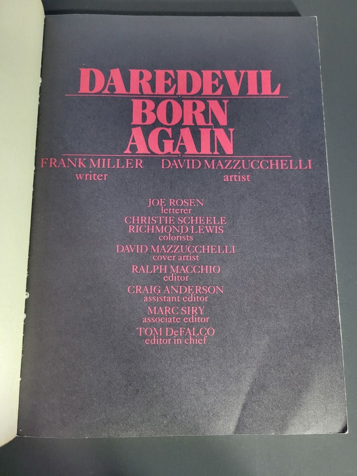 Daredevil Born Again TPB 1st Edition 1987 Frank Miller Graphic Novel | eBay