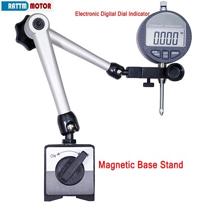 Digital Dial Indicator Gauge and Magnetic Base Set,Range 0-12.7mm Test ...