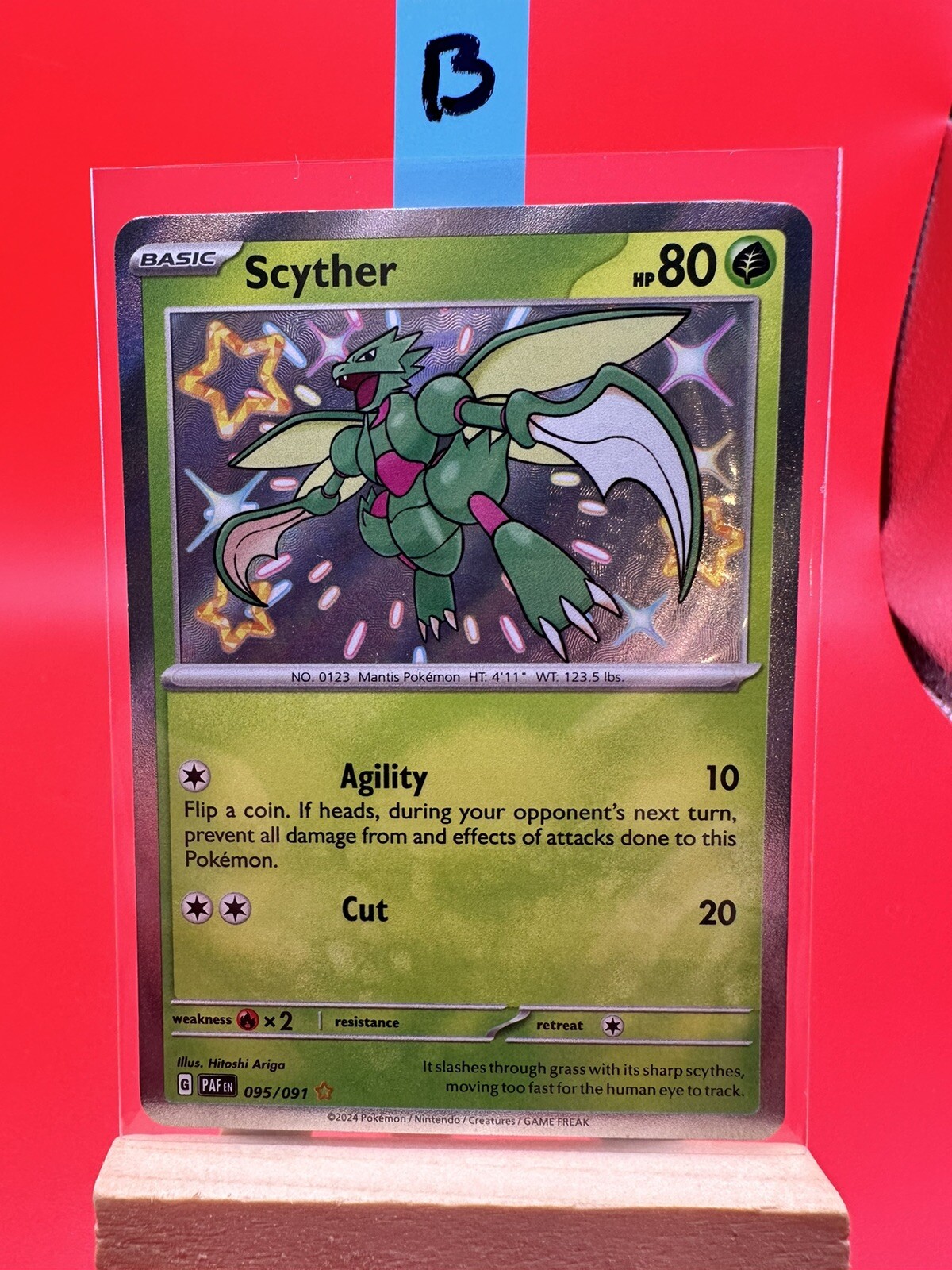 Pokemon - Scyther - 095/091 - Paldean Fates - Shiny Holo Rare - NM/M (B ...