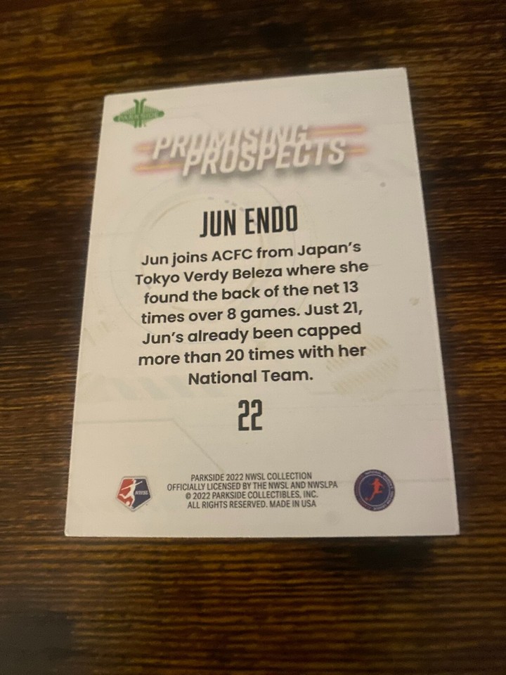 Jun Endo Angel City FC AUTOGRAPHED Parkside 2022 NWSL Promising ...