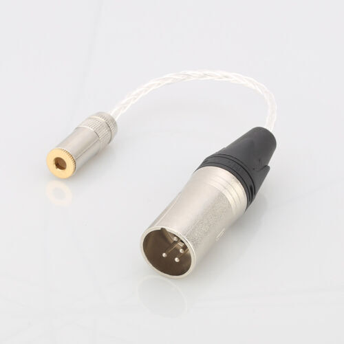 8 Core OCC Silver 4Pin XLR Male To 4.4mm Female Balance Adapter Audio ...