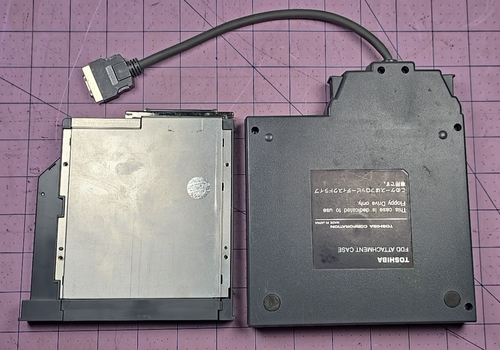 Vintage Toshiba 3.5" External Floppy Disk Drive + FDD Attachment Case ...