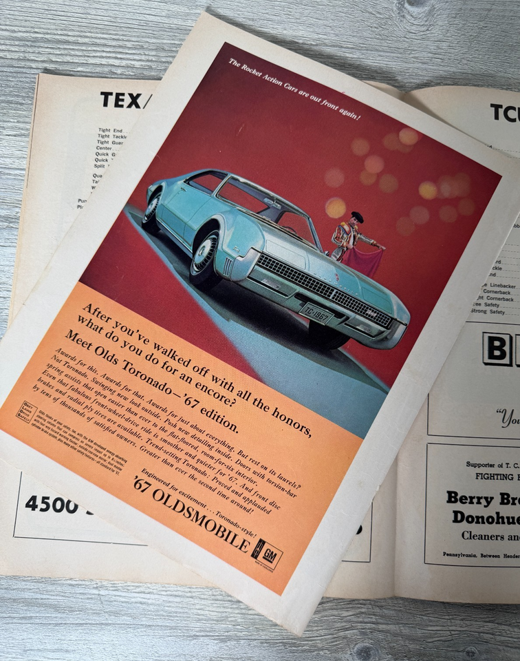 1966 TCU Frogs vs Texas Longhorns Official Football Program Homecoming ...