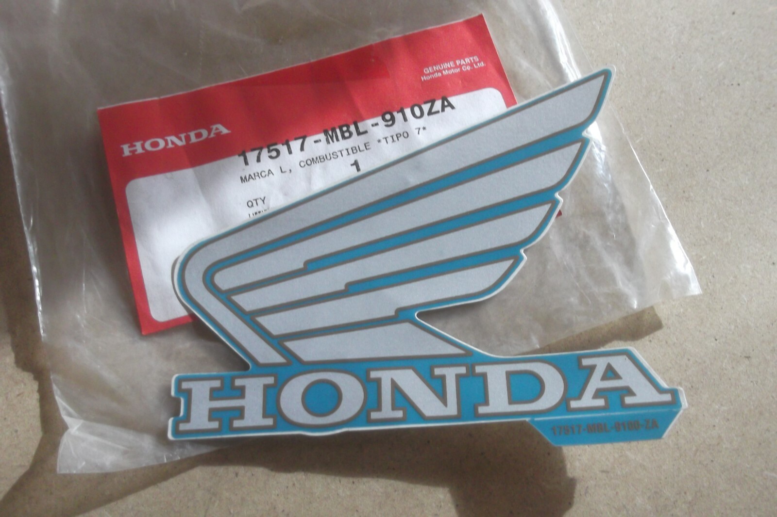 HONDA NT650V DEAUVILLE GENUINE NOS "WINGS" FUEL TANK DECAL - # 17517 ...