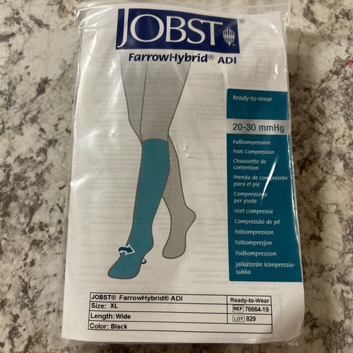 Jobst Farrow Hybrid ADI SOCKS 20-30 Black Size XL Wide | eBay