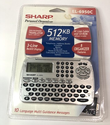 New Sharp Personal Organizer EL-6950C Spanish Translator Phone Address ...