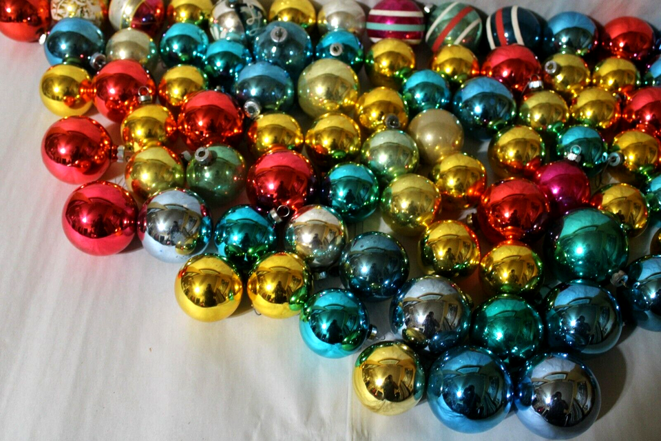 Vintage Christmas Ornaments, 83 Glass Balls, Sizes and Colors Vary | eBay