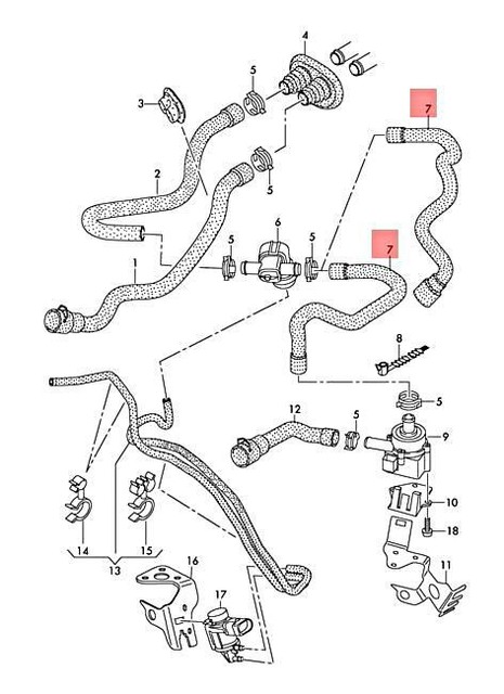Audi OEM 2009 A4 Quattro 2.0l-l4 Cooling-coolant Hose 8K1819376D for ...