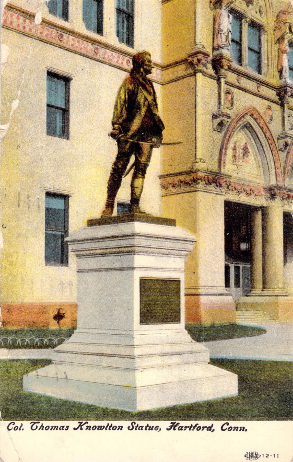 Col. Thomas Knowlton Statue, Hartford, Connecticut- 1907 Antique ...