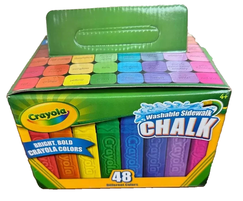 CRAYOLA WASHABLE SIDEWALK CHALK -48 ASSORTED COLORS NEW | eBay