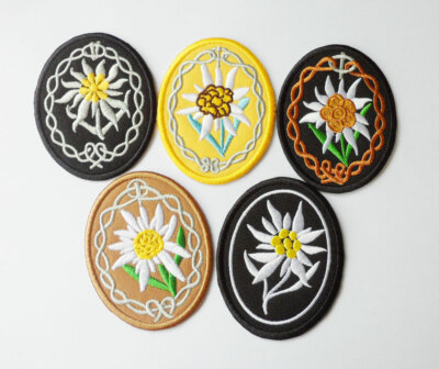 5PCS WWII German Mountain Division Edelweiss Patch Embroidered | eBay