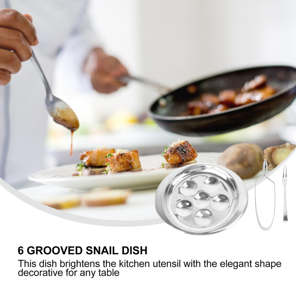 Snail Tongs Fork Escargot Plates Dishes Kitchen Set Stackable | eBay