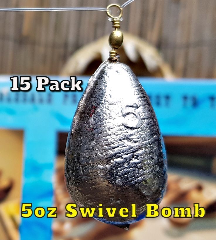 FISHING TACKLE, Swivel Bomb Sinkers, 15 PACK, Various Sizes, FREE ...