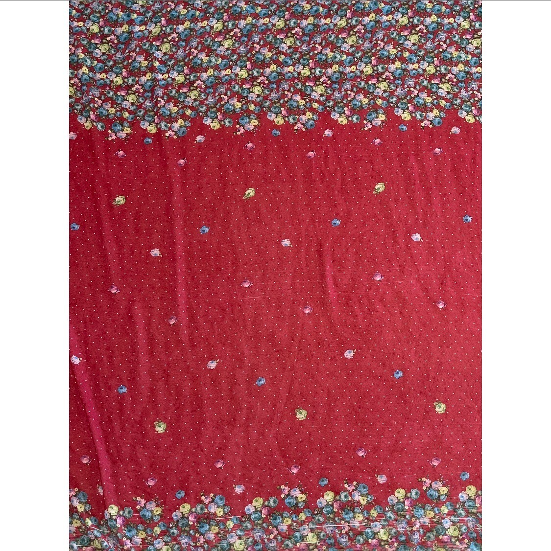 Red Chiffon Floral Print Sheer Polyester Fabric - By the Yard | eBay