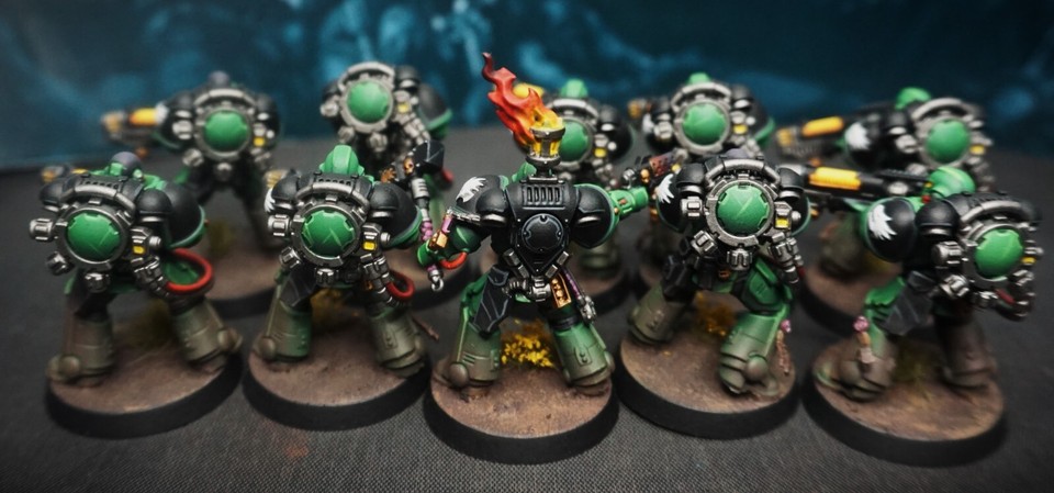 Salamanders Primaris Hellblasters painted Warhammer 40k Space Marines ...