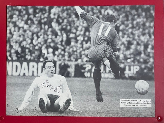 GEORGE COHEN SIGNED FULHAM & ENGLAND 1966 WORLD CUP WINNER 10 x 8 inch ...