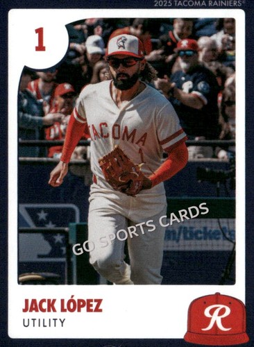 2025 Tacoma Rainiers Jack Lopez RC Rookie Seattle Mariners PR Minor ...